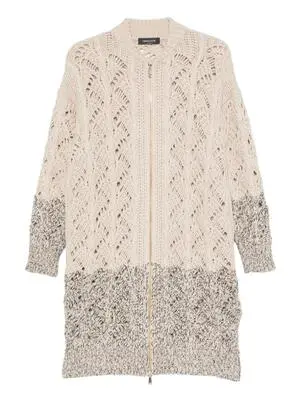Fabiana Filippi Openwork-knit Zip-up Cardigan - Neutrals
