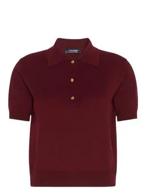 Max Mara Max Mara Short-Sleeved Knitted Polo Shirt Deep Red