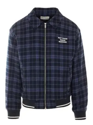 Drole De Monsieur Drôle De Plaid Zip-up Jacket - Black