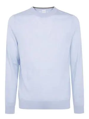 Paul Smith Long Sleeved Crewneck Knitted Sweater - Blue