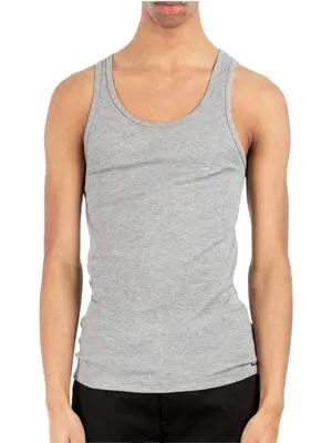 TOM FORD Ribbed Crewneck Tank Top - Gray