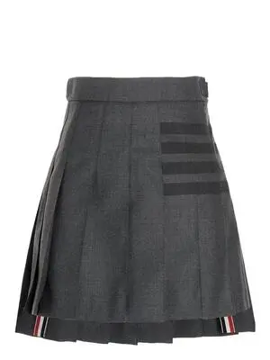 Thom Browne 4-bar Pleated Mini Skirt - Medium Gray