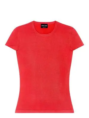 Giorgio Armani Fine-knit Short-sleeve Top - Red