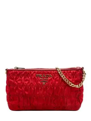 Prada Tessuto Gaufre Crossbody Bag - Red