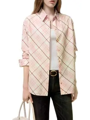 Burberry Check Cotton Shirt - Pink