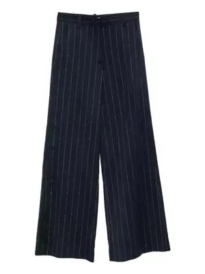 Maje Pinstripe Palazzo Pants - Blue