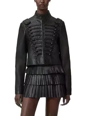 ALLSAINTS Braided Military Cropped Jacket - Black