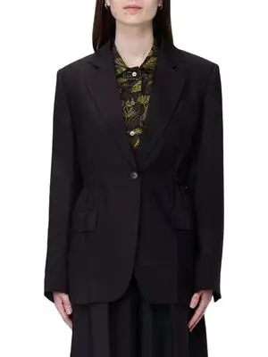 TELA Single-breasted Elasticated-waist Blazer - Brown