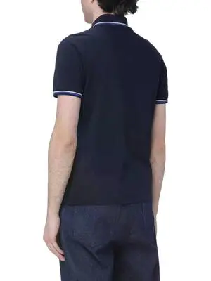 BROOKSFIELD Logo-embroidered Striped-trim Polo Shirt - Blue