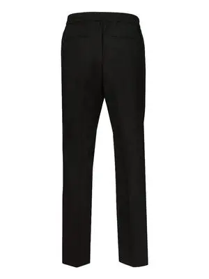 Paul Smith Wool Trousers With Elasticated Waist - Black
