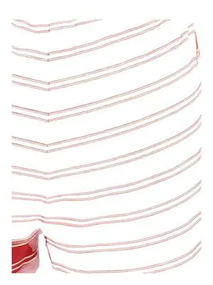 SPORTY & RICH Embroidered Logo Striped Shorts - Red