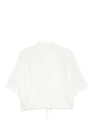 Marc O'polo Vertical Stripe Short Sleeve Shirt - Neutrals