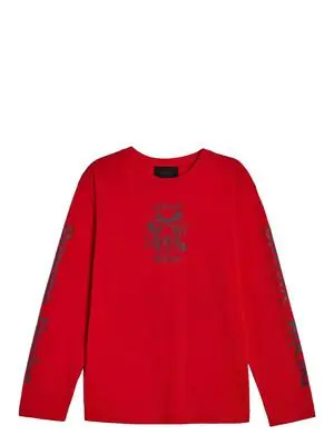 Simone Rocha Logo Print Long Sleeve T-shirt - Red