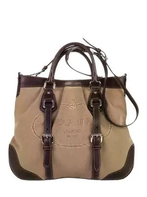 Prada Jacquard Tote Bag - Neutrals