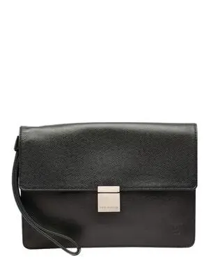 LOUIS VUITTON Taiga Selenga Clutch Bag - Black