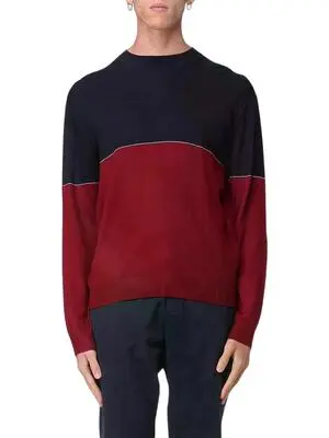 Emporio Armani Colour-block Crew Neck Sweater - Red