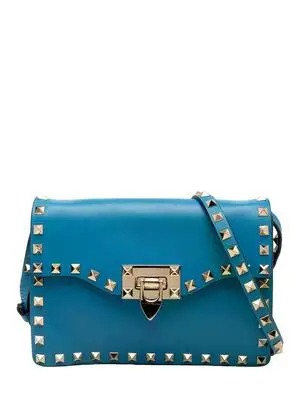 Valentino Garavani Rockstud Flap Crossbody Bag - Blue
