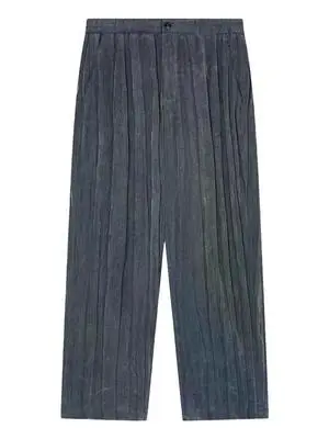 Giorgio Armani Plissé Effect Trousers - Grey