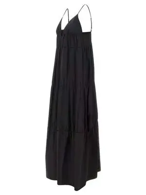 KAOS Tiered V-neck Maxi Dress - Black