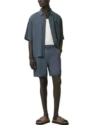 ALLSAINTS Logo-print Oversized Short-sleeve Shirt - Blue
