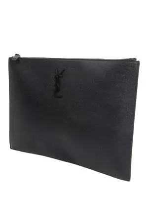 Saint Laurent Logo Detail Clutch Bag - Black