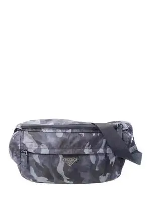 Prada Camouflage Print Belt Bag - Grey