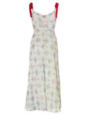 MARKARIAN Serafina Floral-print Midi Dress - Blue