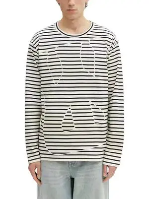 WALES BONNER Crown Striped Long-sleeve T-shirt - Neutrals