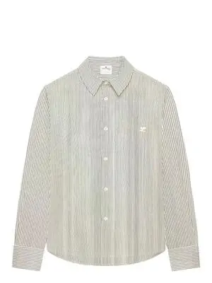 COURREGES Striped Poplin Shirt - Neutrals