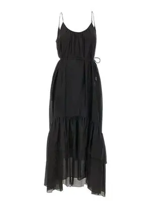 Liu Jo Muslin Maxi Dress With Ruffles - Black