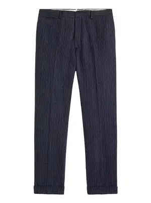 Ralph Lauren Pinstriped Cuffed Trousers - Blue