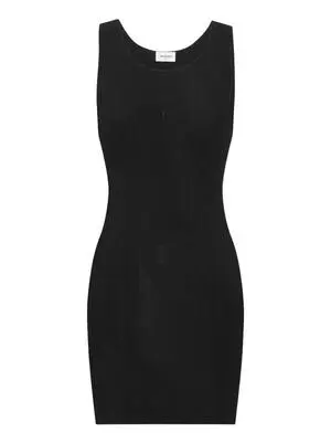 Saint Laurent Cassandre Ribbed-knit Dress - Black