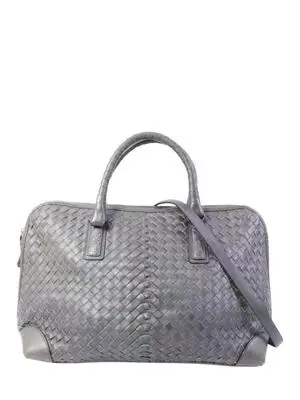 BOTTEGA VENETA Bottega Veneta Grey Lambskin Intrecciato Tote Bag