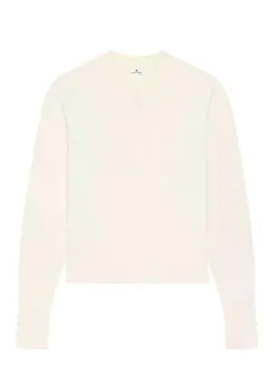 COURREGES Courrèges Logo Patch Ribbed Sweater Neutrals