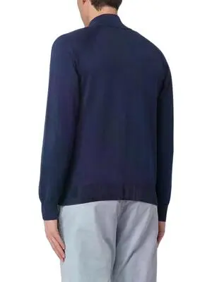 BLAUER. Fellows Quarter-zip Raglan-sleeve Polo Shirt - Blue