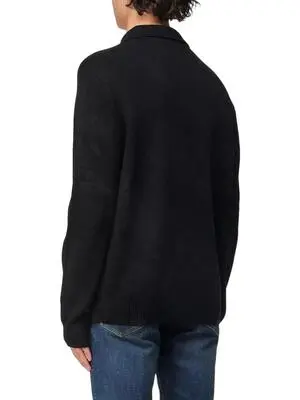 Emporio Armani Long-sleeve Knitted Polo Shirt - Black