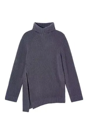 Giorgio Armani Asymmetric Ribbed-knit Sweater - Blue