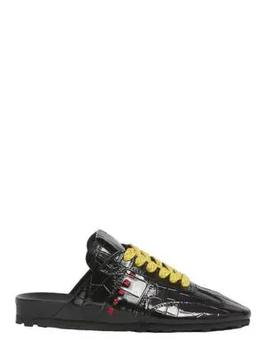 Marni Croc-effect Leather Softy Soccer Slip-on Sneakers - Black