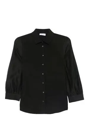 ZANETTI Contrast Panel Shirt - Black