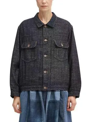 Visvim Tweed-effect Button-up Jacket - Blue