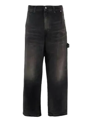 HAIKURE Washed-finish Straight-leg Jeans - Grey