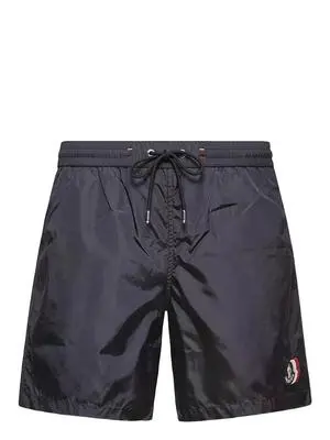 Moncler Logo-patch Drawstring Swim Shorts - Blue