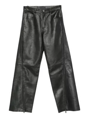 HAIKURE Leather Trousers With Belt Loops - Black