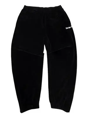 SINCLAIR Velour Logo Print Tapered Trousers - Black