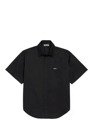 Balenciaga Cotton Workwear Short-sleeve Shirt - Black