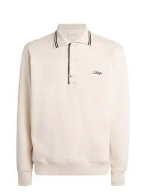 Drole De Monsieur Cotton Pipe-collar Polo Sweatshirt - Beige