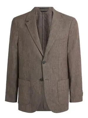 Sunspel Linen Blazer - Brown
