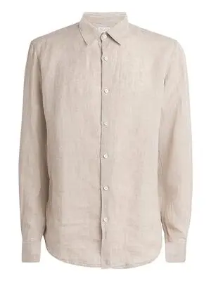 Sunspel Linen Shirt - Brown