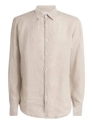 Sunspel Linen Shirt - Brown