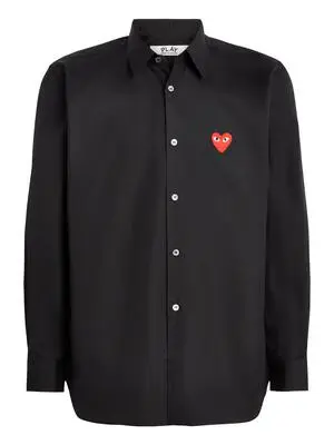 Play Comme Des Garcon Long-sleeve Heart Shirt - Black